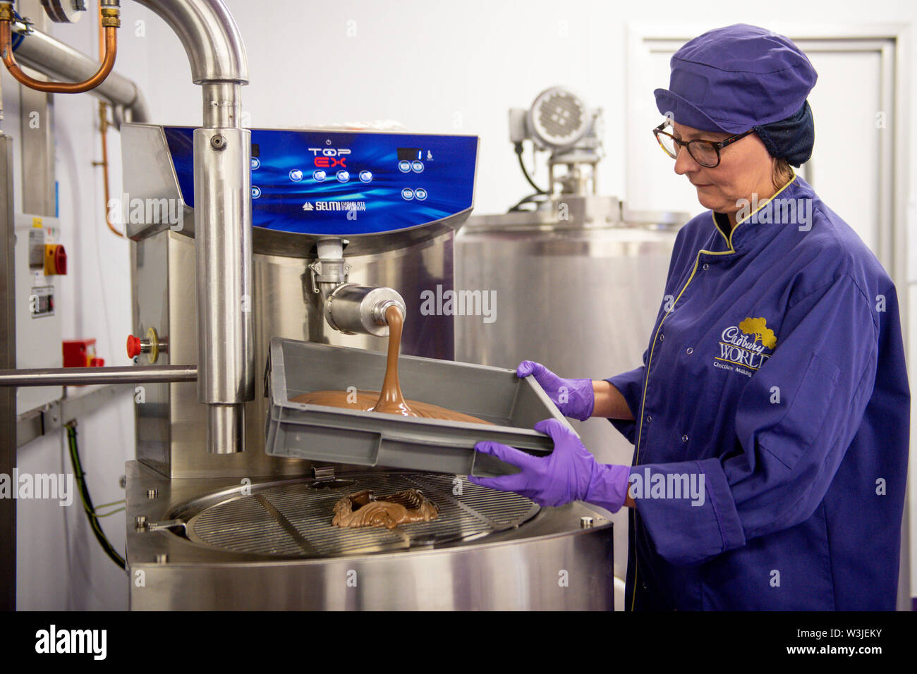 Cadbury World chocolatier Dawn Jenks adds the finishing touches to the ...