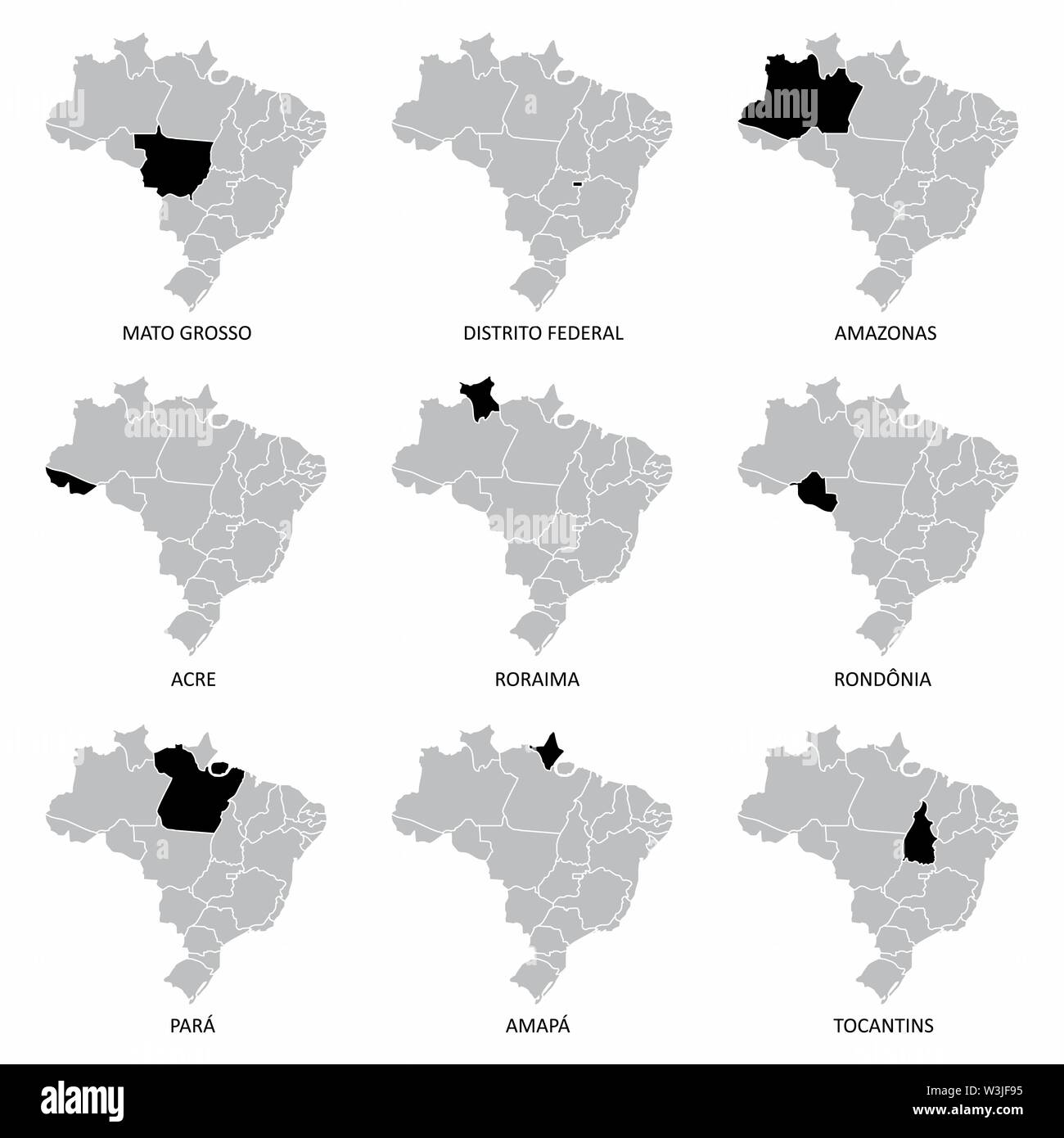 Brazil map south america highlighted hi-res stock photography and ...