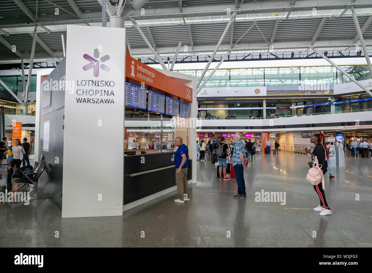 Warsaw, Poland - July 2019: Warsaw Chopin Airport architecture. Warsaw ...