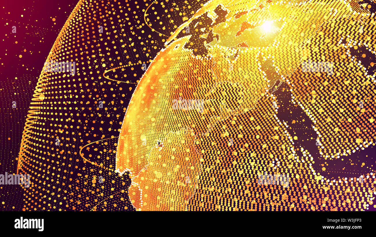 world AI (artificial intelligence) Global network concept. IoT ...