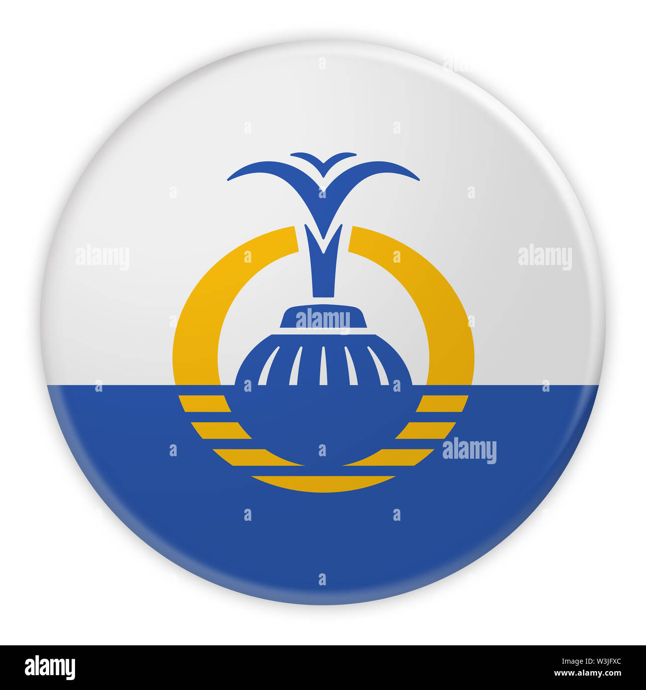 US City Button: Orlando Flag Badge, 3d illustration on white background ...