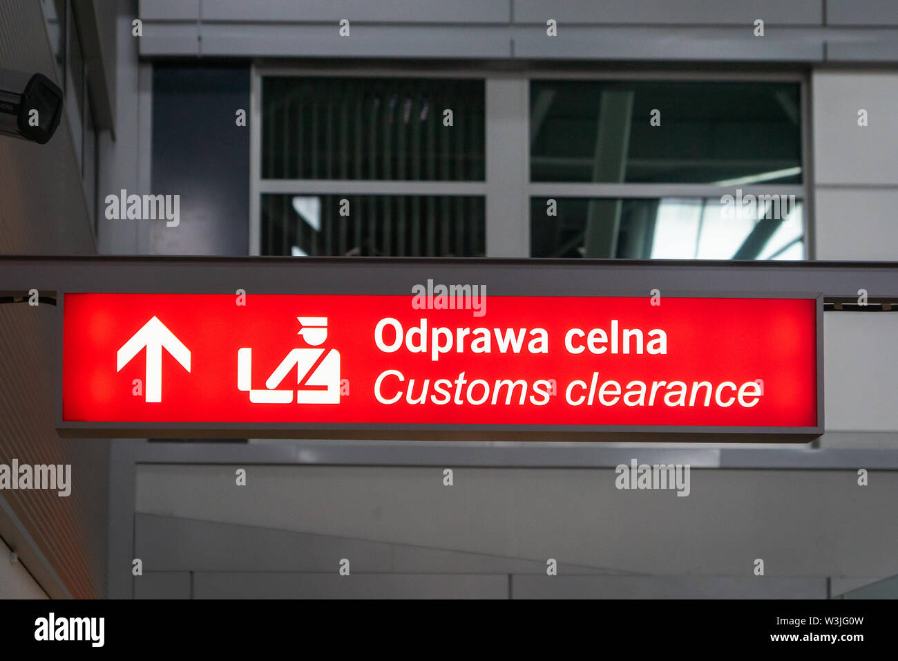 airport customs signboard icon in international airport at immigration ...
