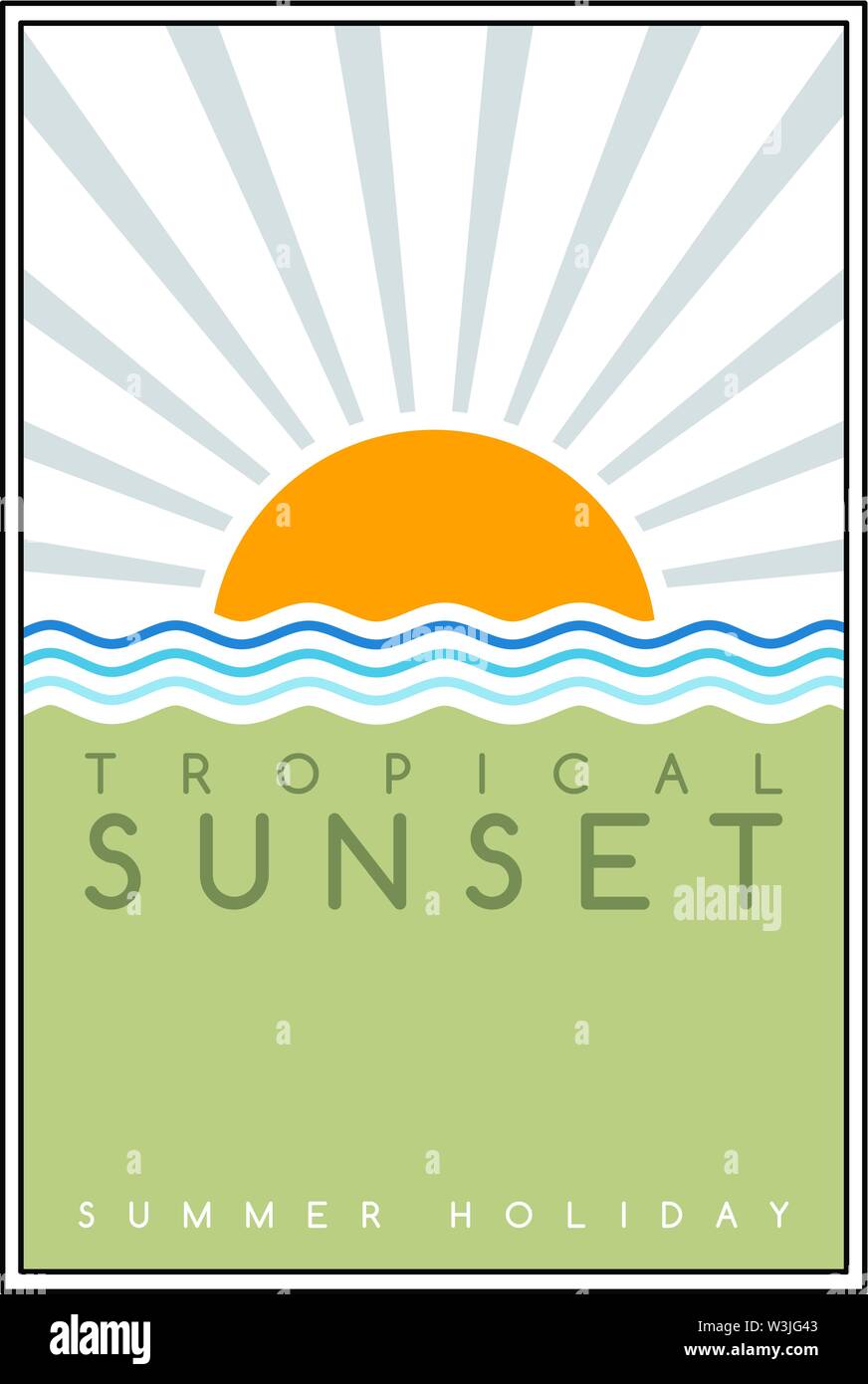 tropical island summer vacation beach holiday vector art Stock Vector ...