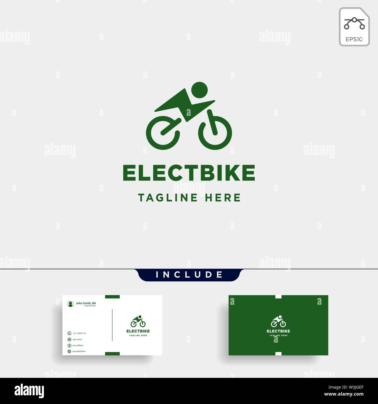 hipster bike electric logo design vector power vehicle icon symbol sign ...