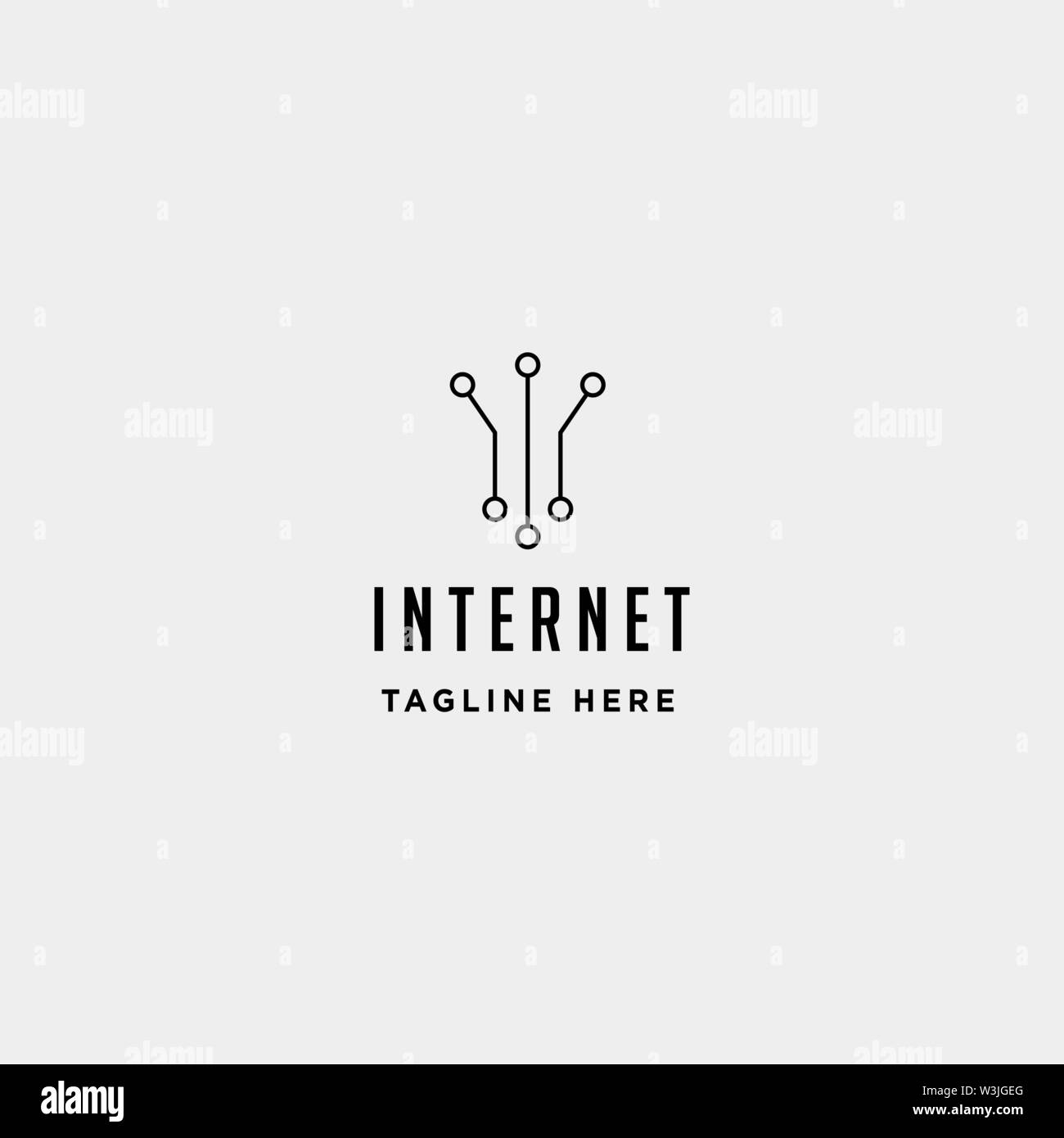 internet connection simple logo design vector communication symbol icon ...