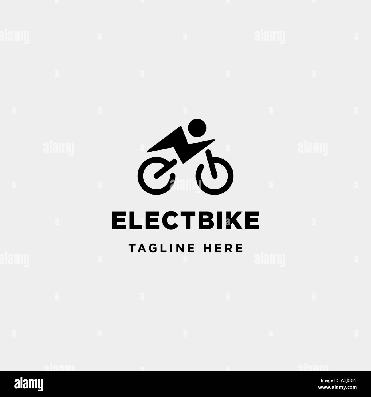 hipster bike electric logo design vector power vehicle icon symbol sign ...