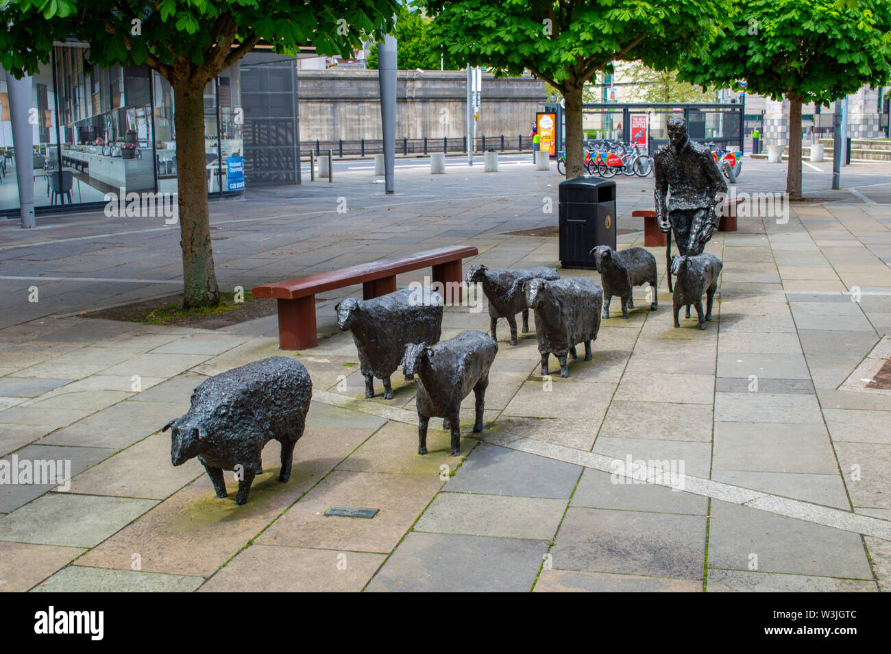 Sheep on the Road statues in Belfast, Northern Ireland Stock Photo - Alamy
