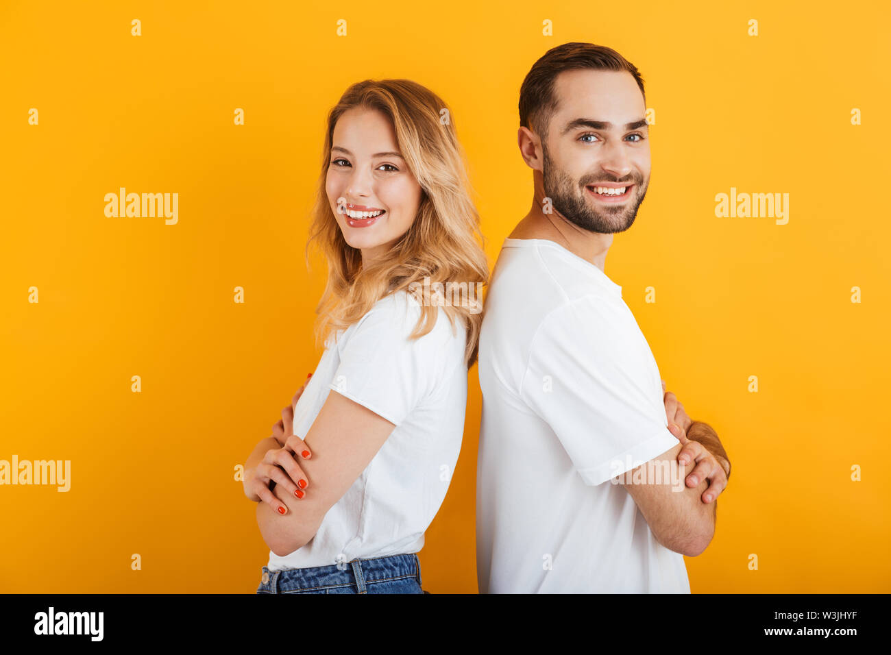 Closeup Two People Standing Back High Resolution Stock Photography and ...