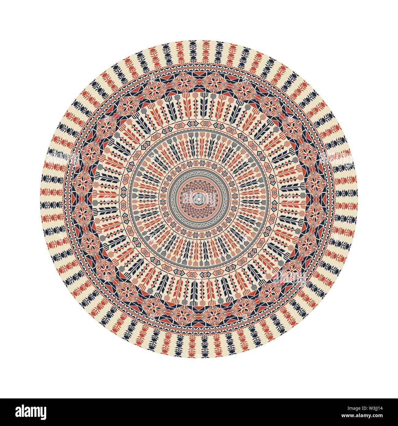 Circular pattern in traditional Palestinian style, vector design ...