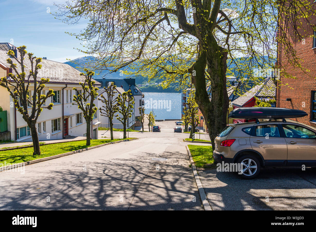 Alesund downtown and surroundings view in a spring sunny morning Stock ...