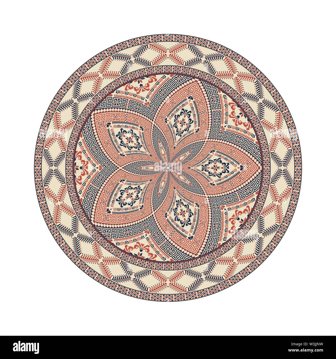 Circular palestinian embroidery Stock Vector Images - Alamy