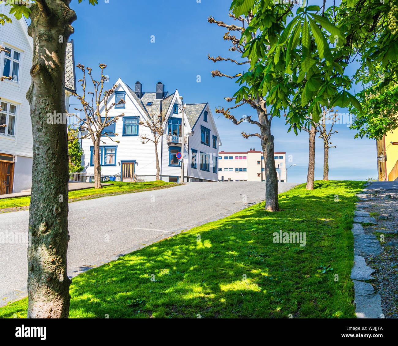 Alesund downtown and surroundings view in a spring sunny morning Stock ...