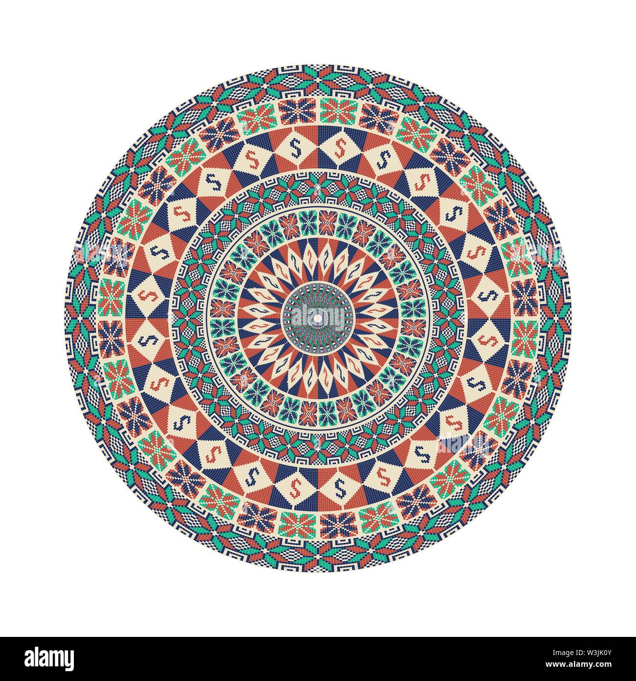 Circular palestinian embroidery Cut Out Stock Images & Pictures - Alamy