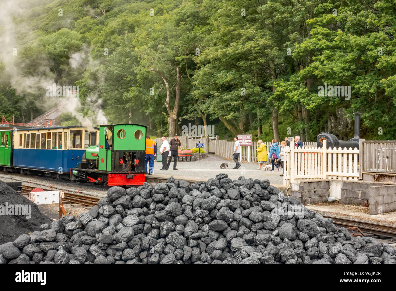 Padarn Lake Railway, Llanberis, North Wales. One of the Steam trains ...