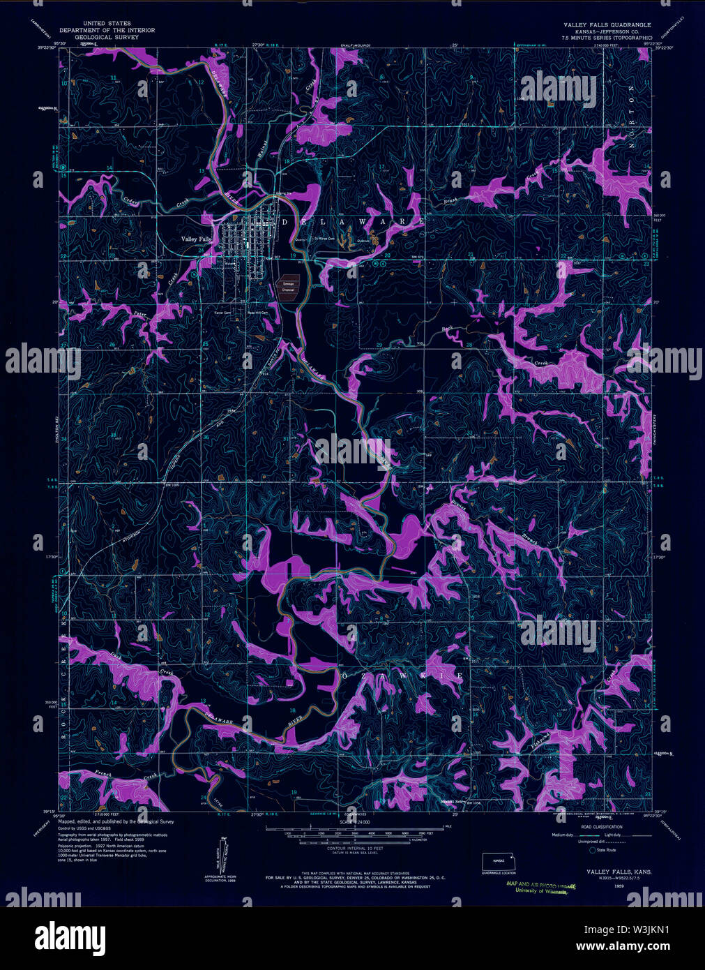Map of valley falls hi-res stock photography and images - Alamy