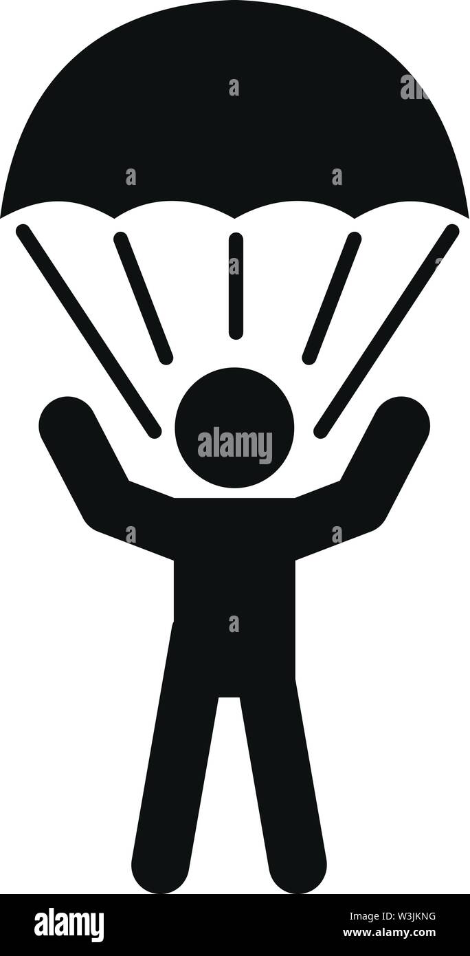 Parachute man icon. Simple illustration of parachute man vector icon ...
