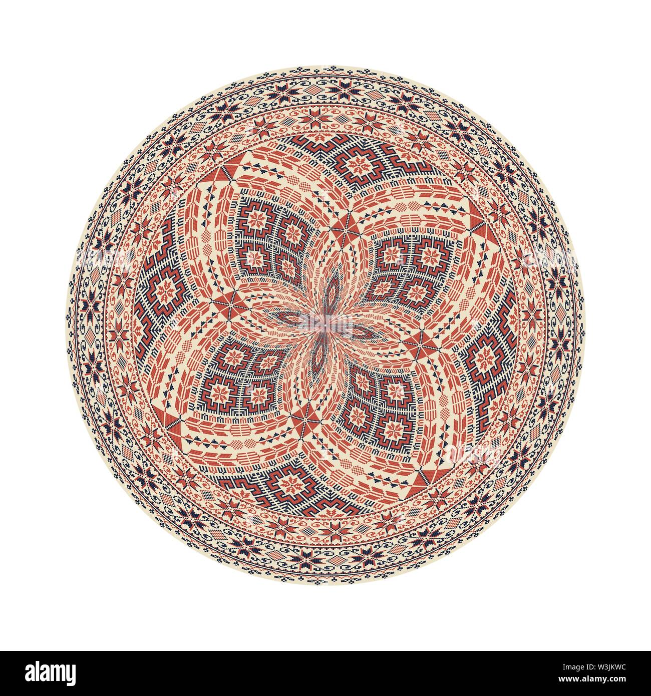 Circular pattern in traditional Palestinian style, vector design ...