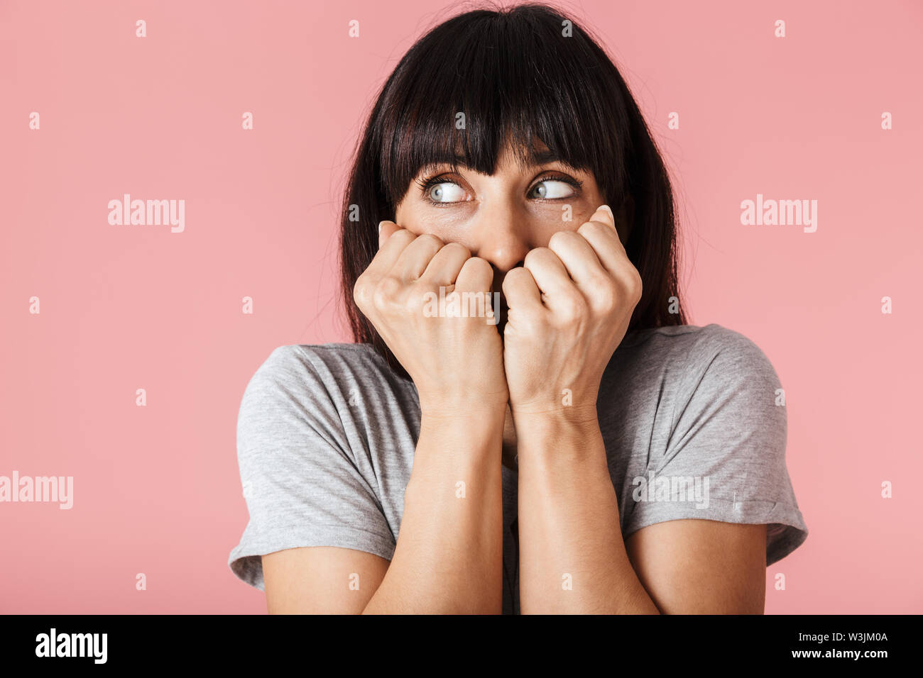 Beautiful confused woman staring isolated hi-res stock photography and ...
