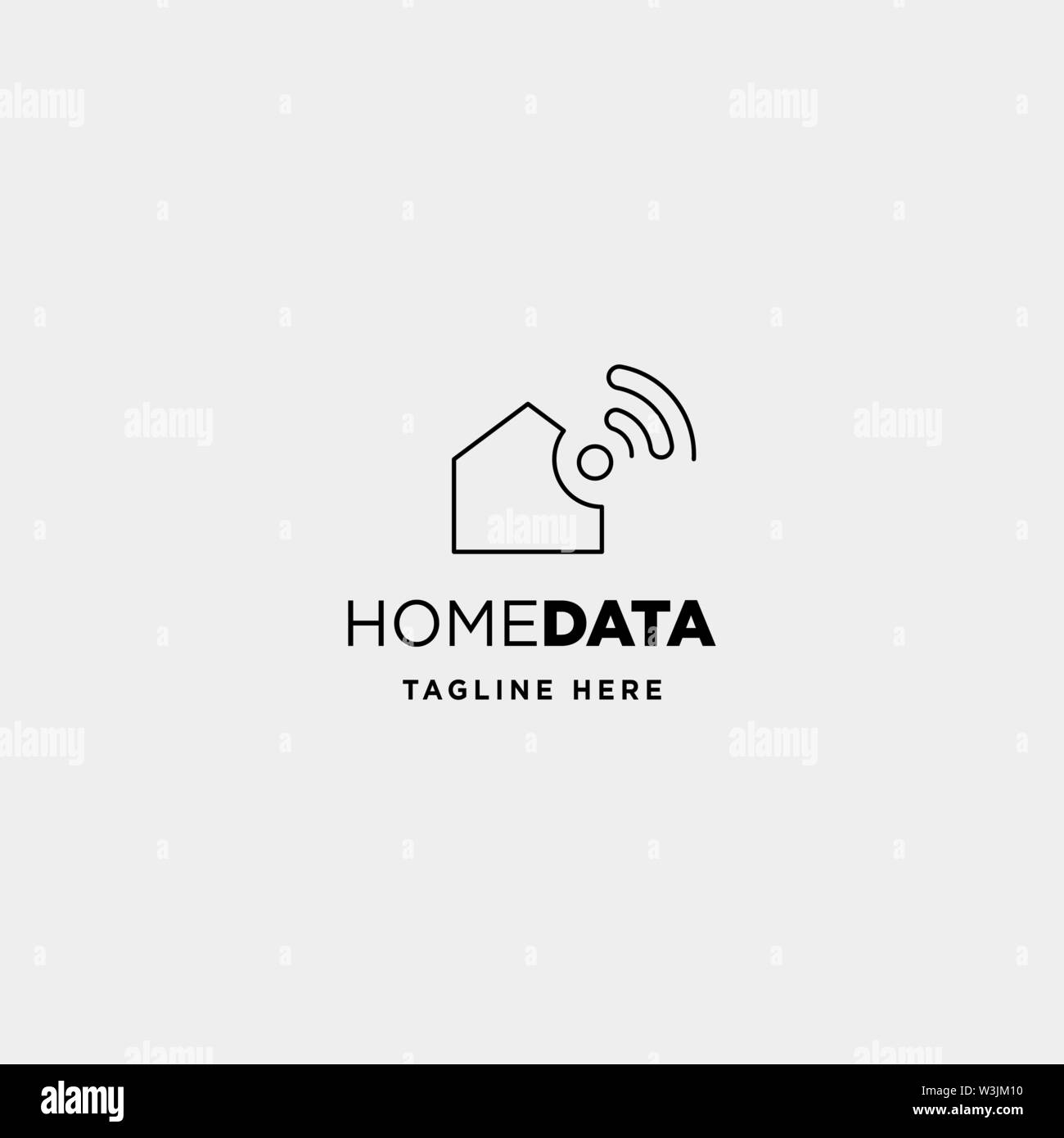 home internet logo design vector wifi home icon siymbol sign isolated ...