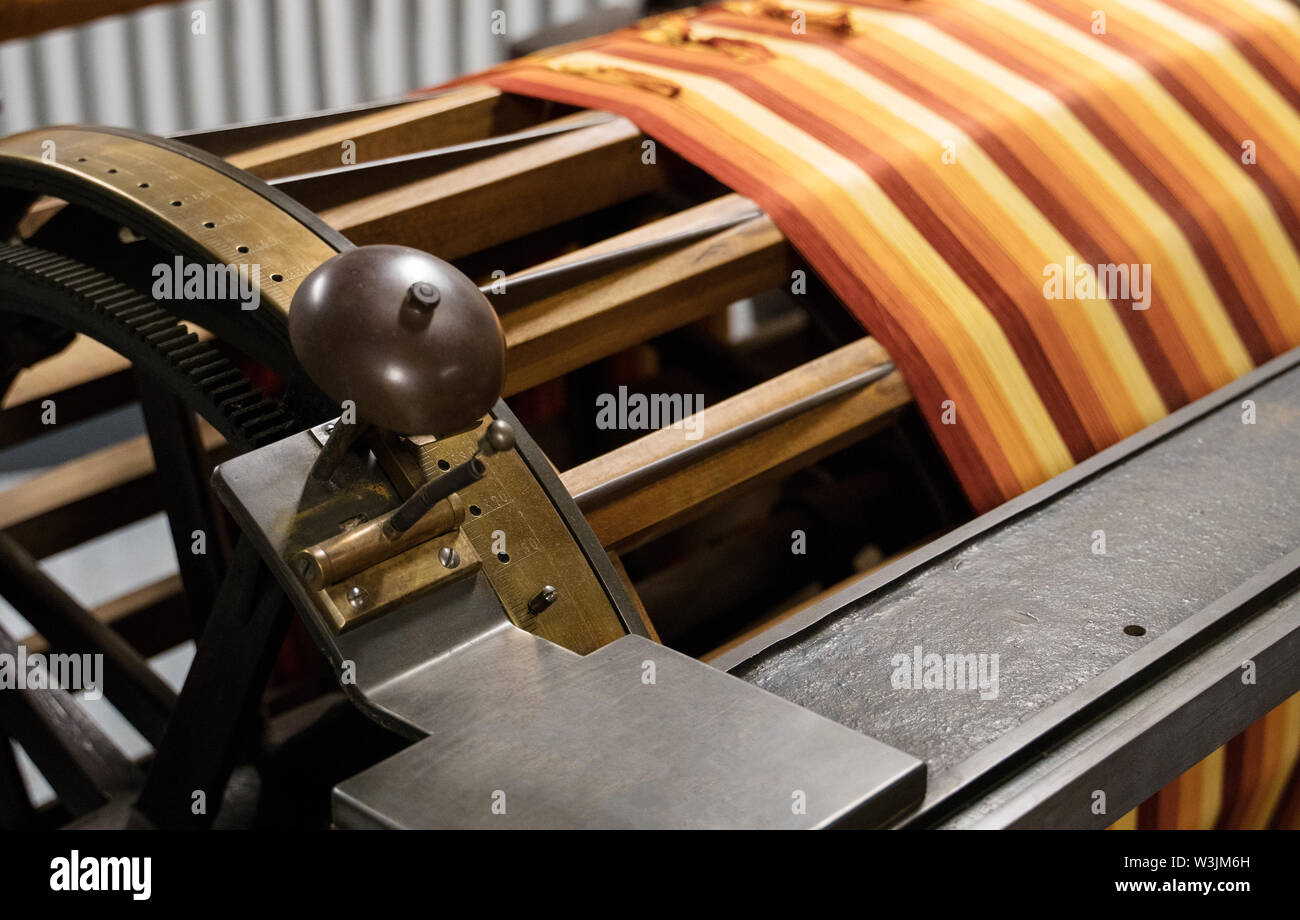 Sectional warping machine. Used to prepare the warp on the beam Stock ...