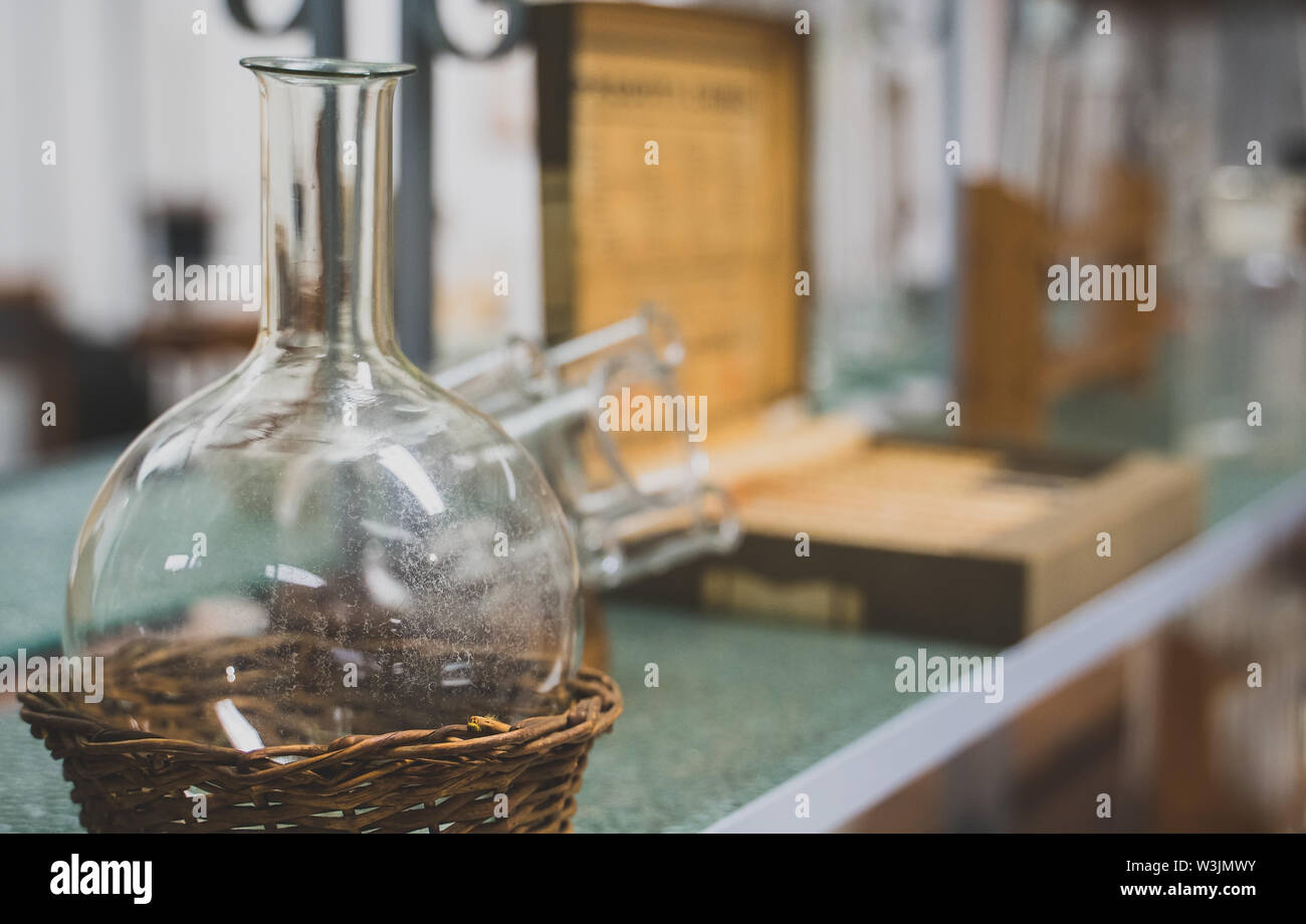 Old flasks in a chemical laboratory Stock Photo - Alamy