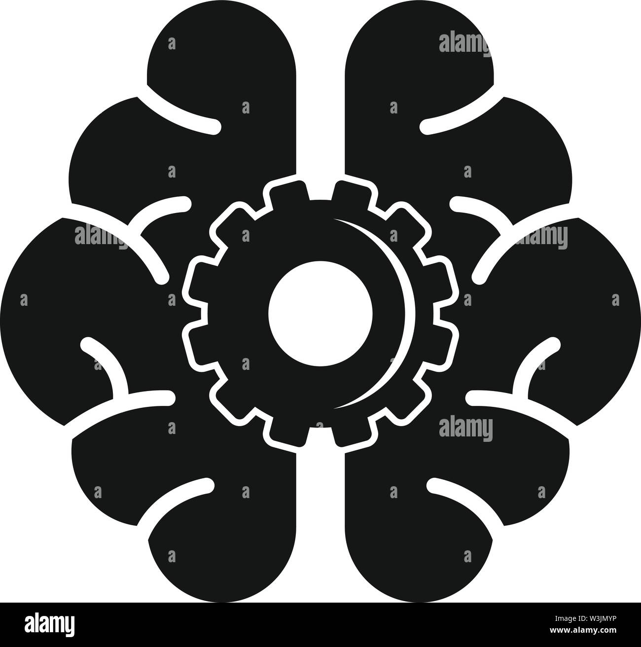Ai gear brain icon. Simple illustration of ai gear brain vector icon ...