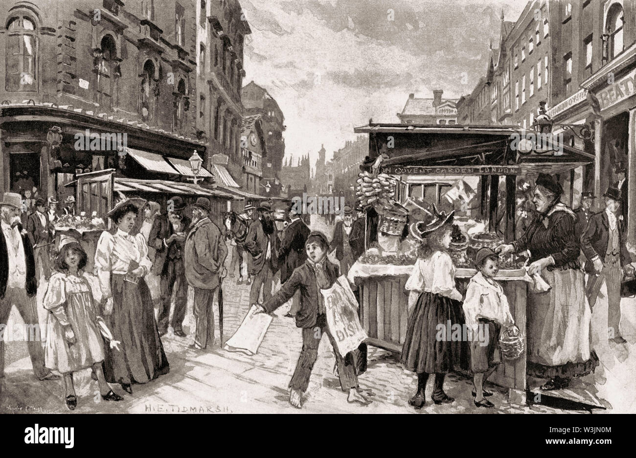 Victorian Street Scene Drawing High Resolution Stock Photography and ...