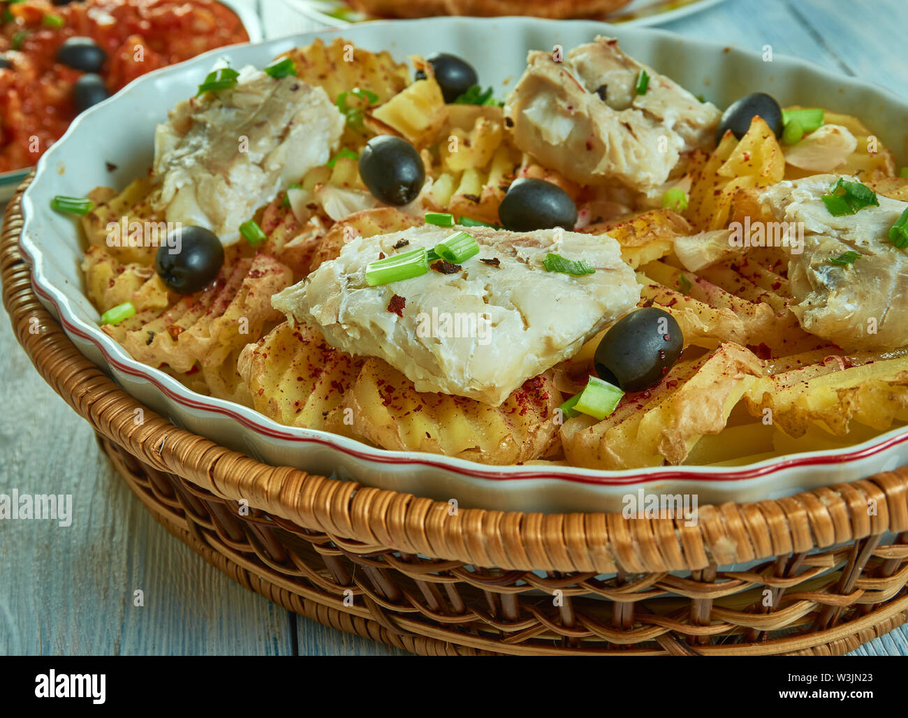 Portuguese Braga Style Cod , close up codfish Stock Photo - Alamy