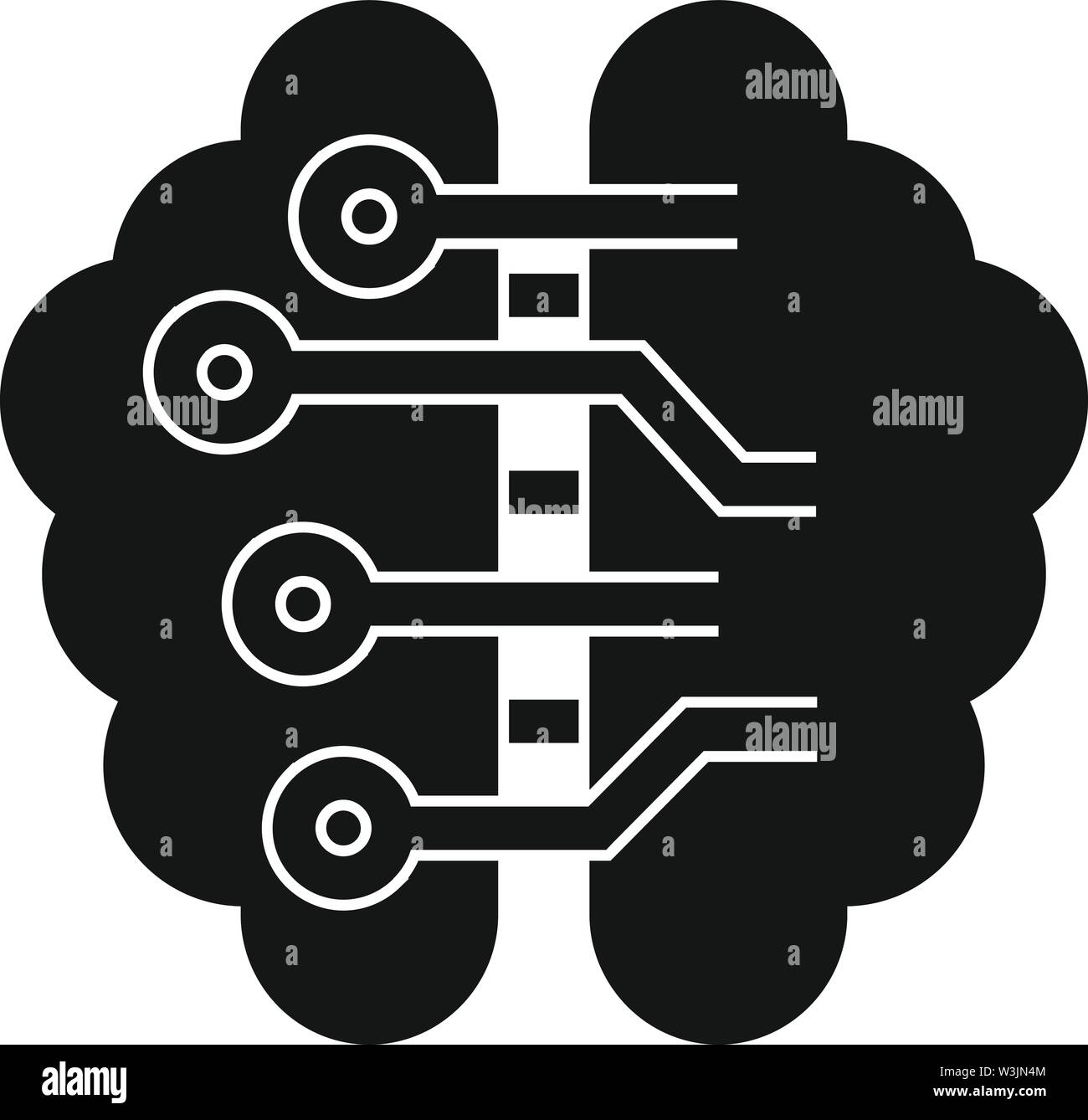 Ai smart brain icon. Simple illustration of ai smart brain vector icon ...
