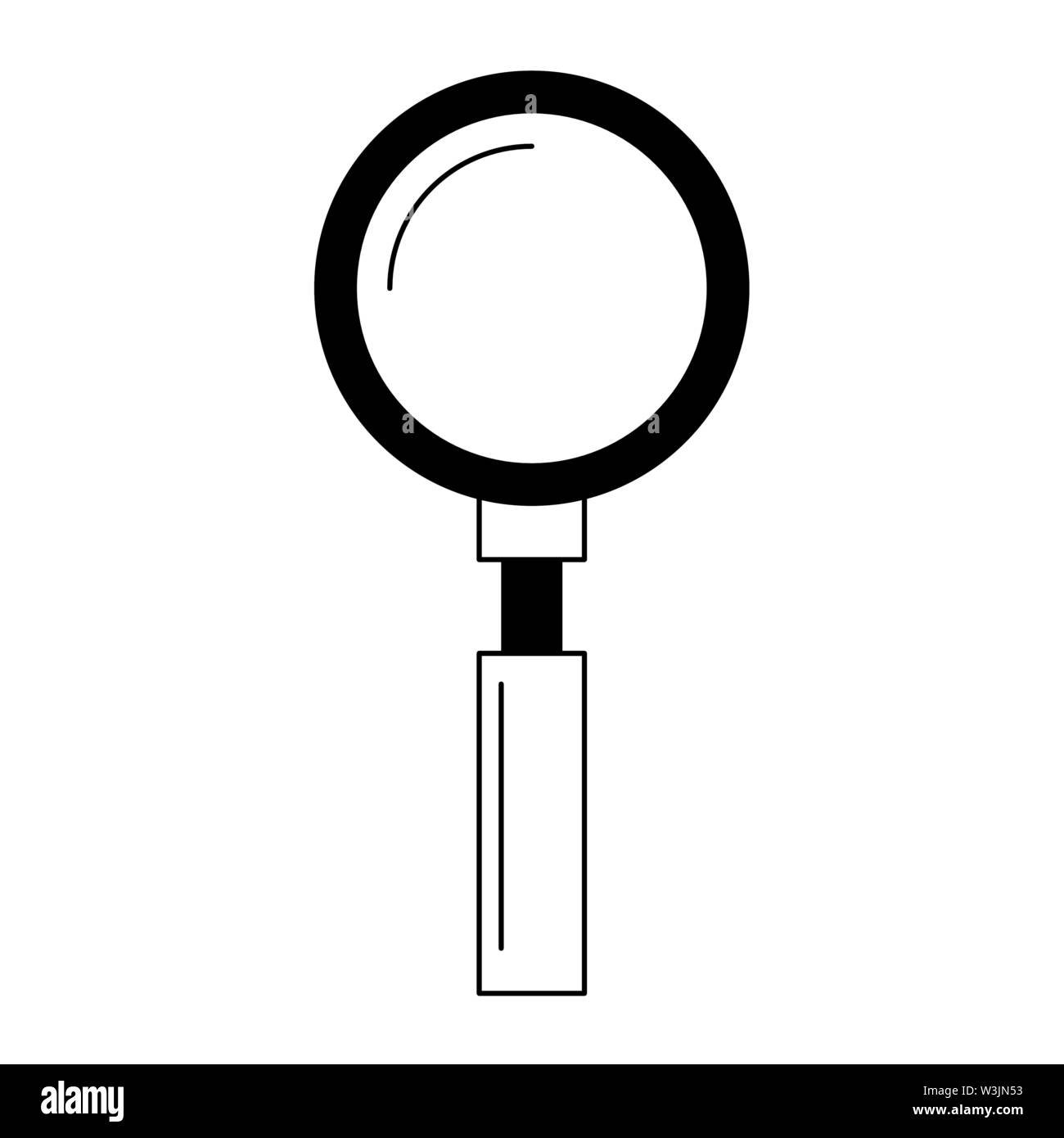 Cartoon Magnifying Glass Black And White