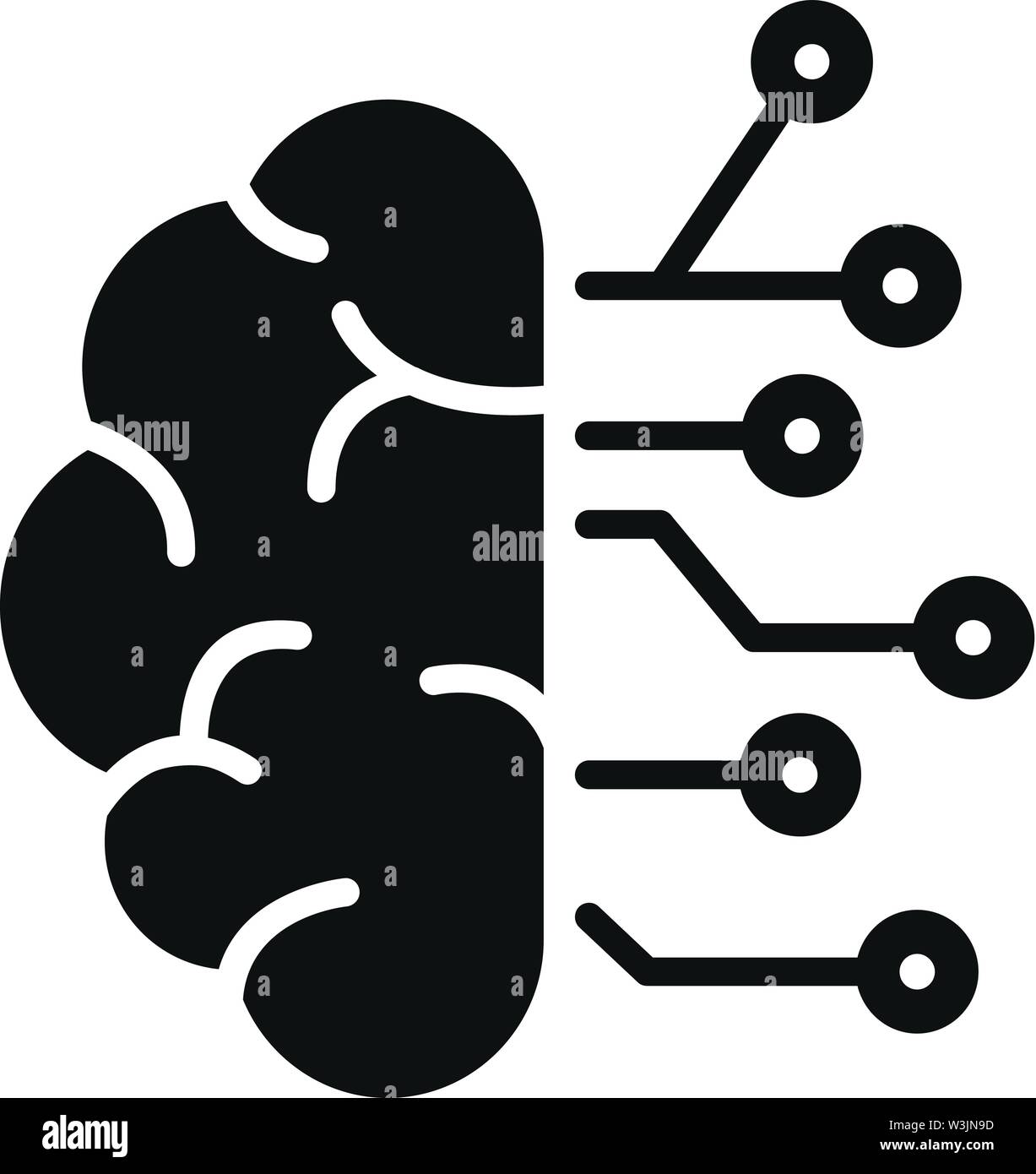 Brain ai smart icon. Simple illustration of brain ai smart vector icon ...