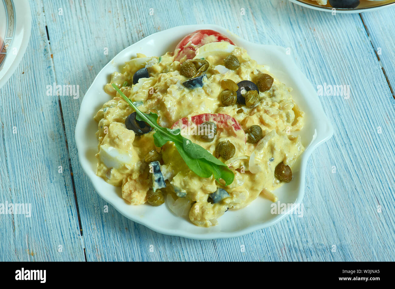 Ensalada de Bacalao - traditional catalan salted cod salad Stock Photo ...