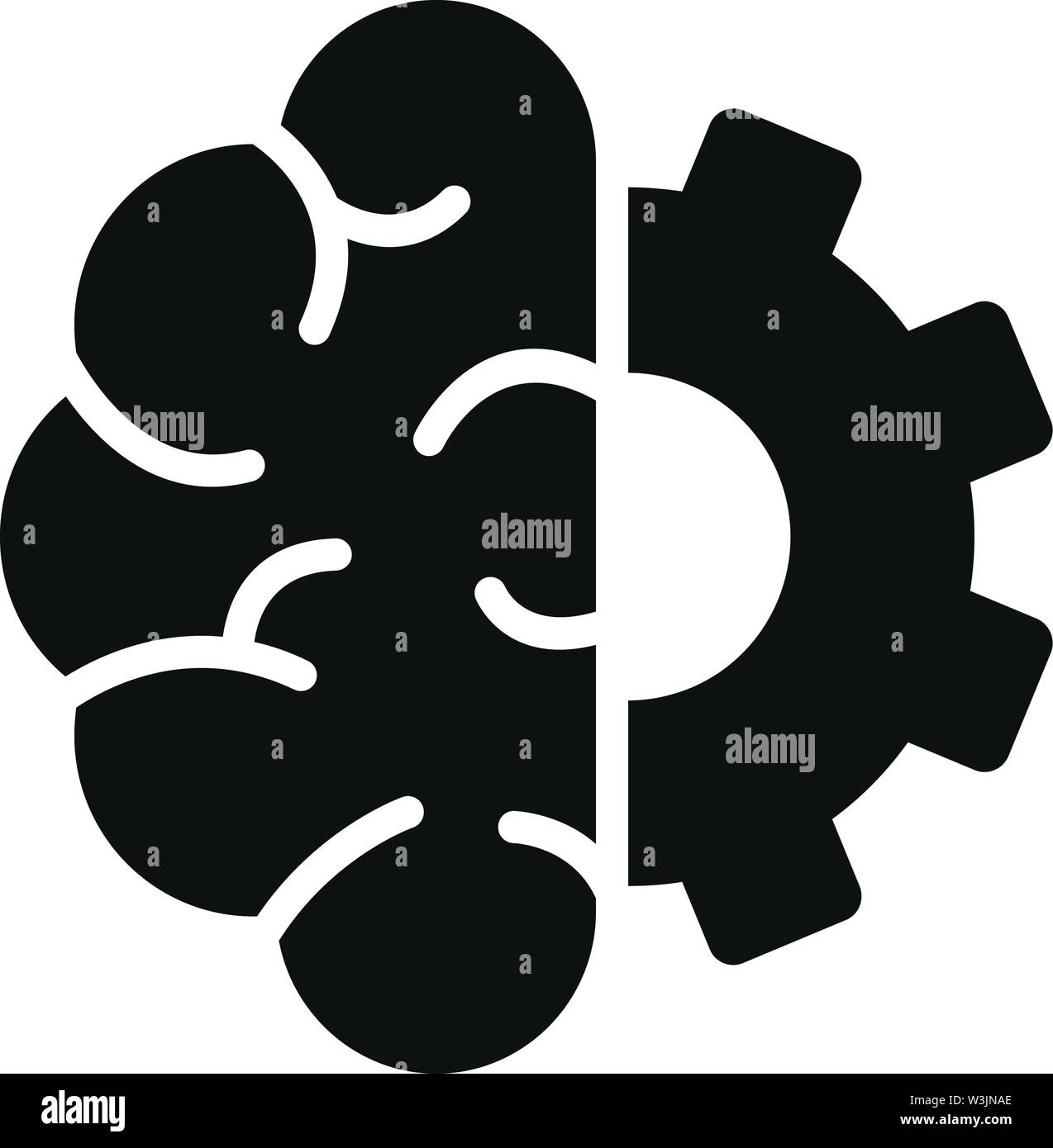 Brain gear smart icon. Simple illustration of brain gear smart vector ...