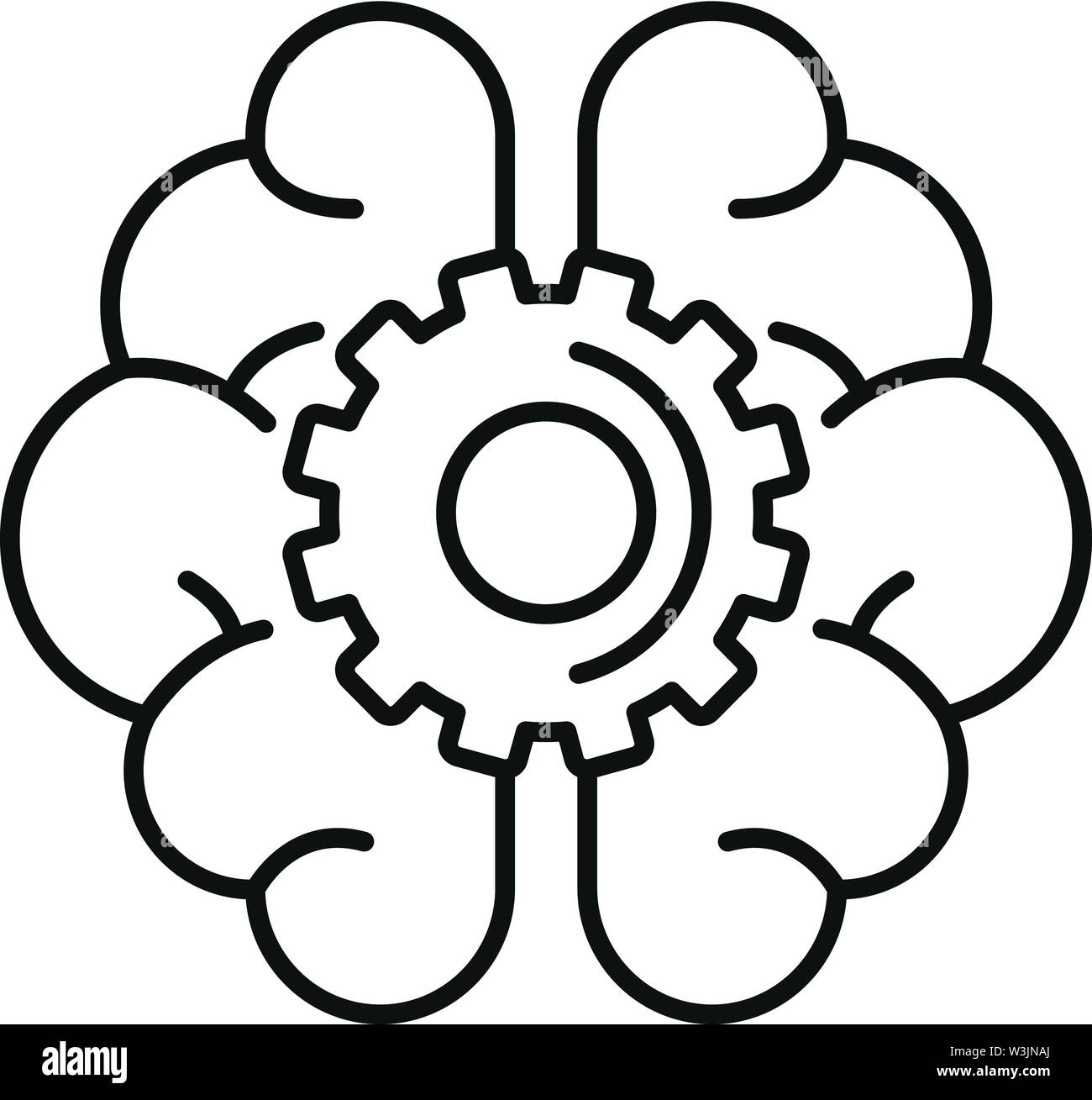 Ai gear brain icon. Outline ai gear brain vector icon for web design ...