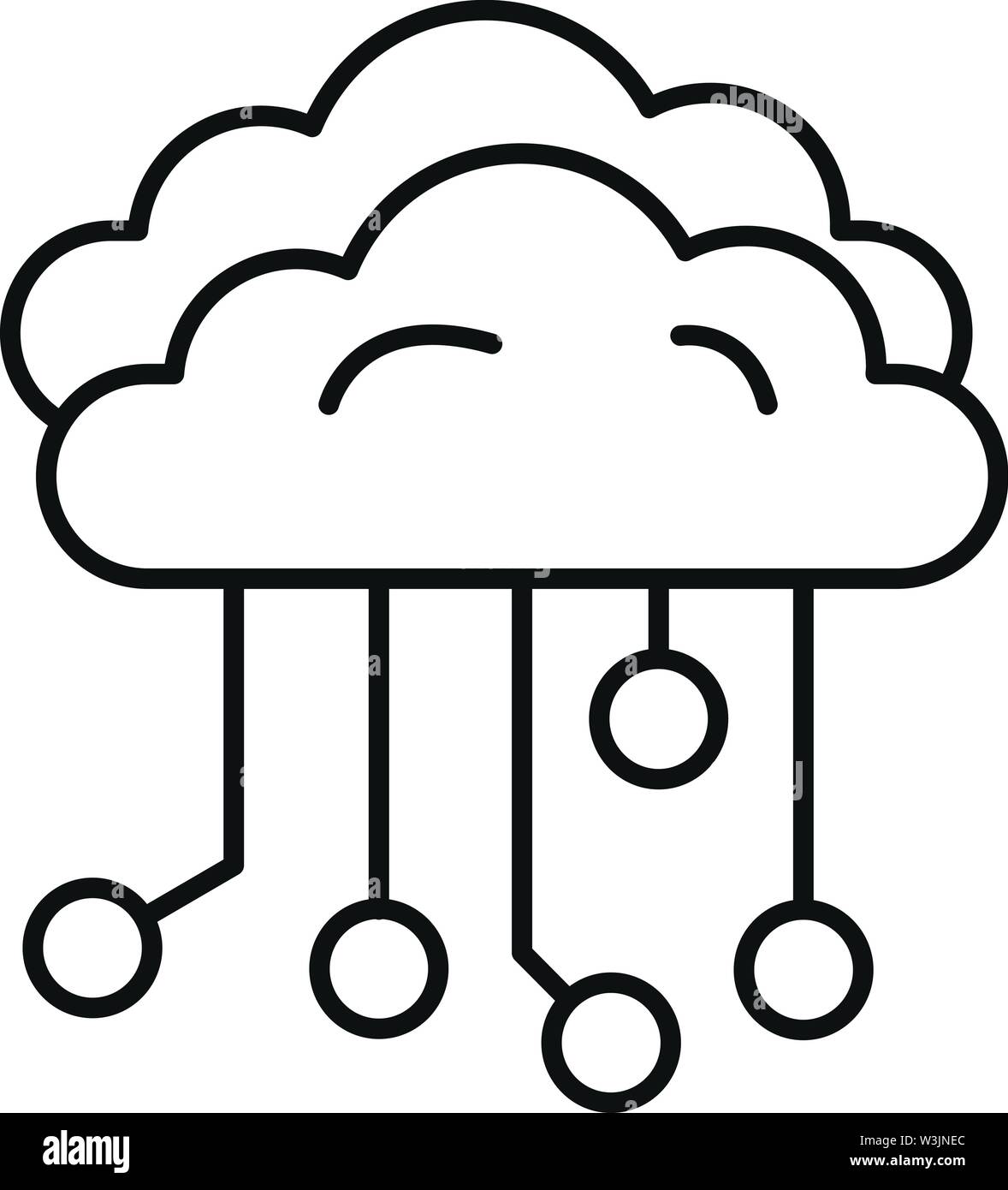 Cloud ai icon. Outline cloud ai vector icon for web design isolated on white background Stock ...