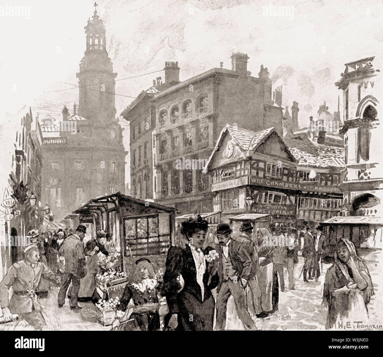 Victorian Street Scene Drawing High Resolution Stock Photography and ...