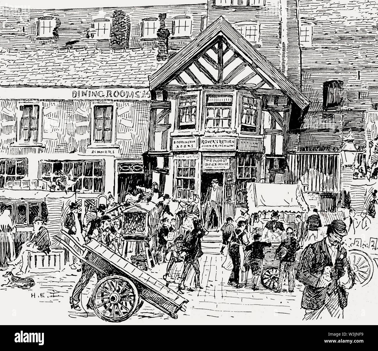 The Rovers Return Inn, Manchester, England, UK, 19th century Stock ...