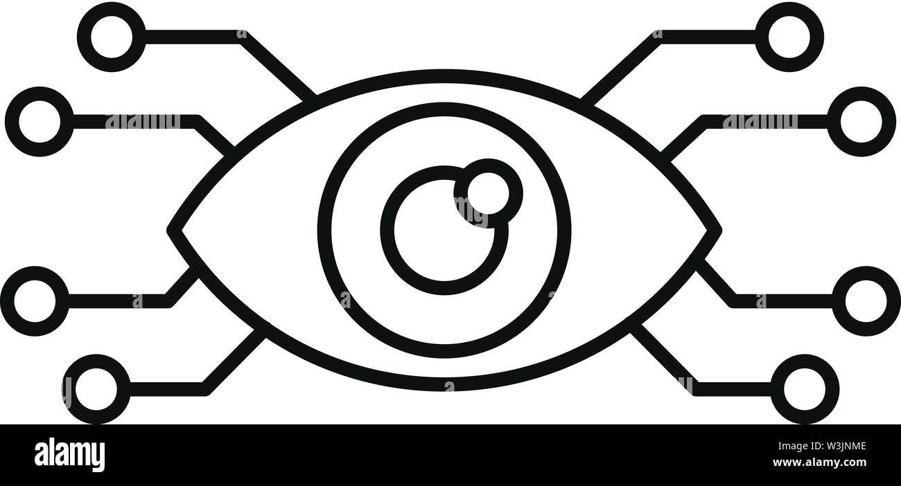 Ai Smart Eye Icon Outline Ai Smart Eye Vector Icon For Web Design Isolated On White Background