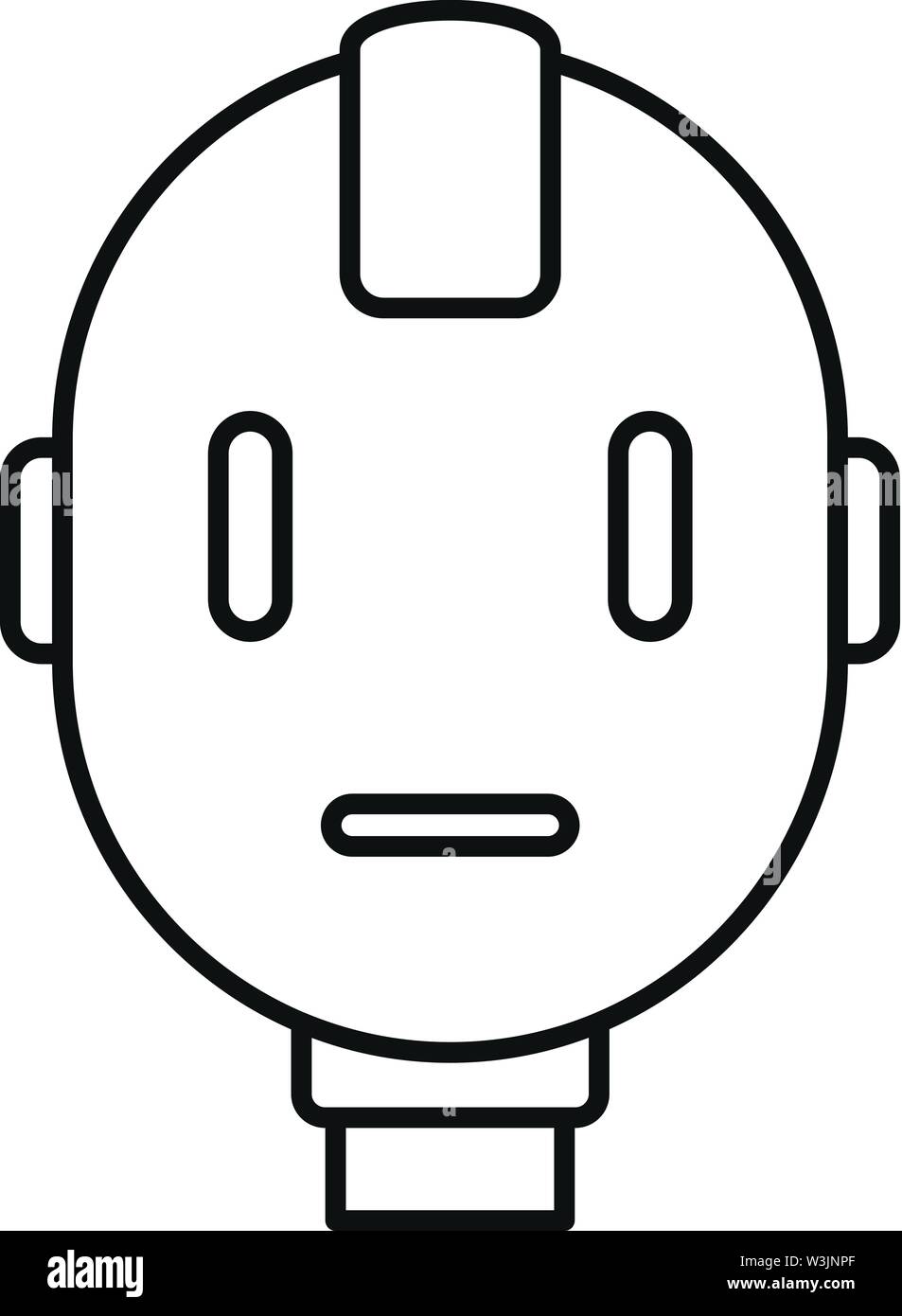 Head robot icon. Outline head robot vector icon for web design isolated ...