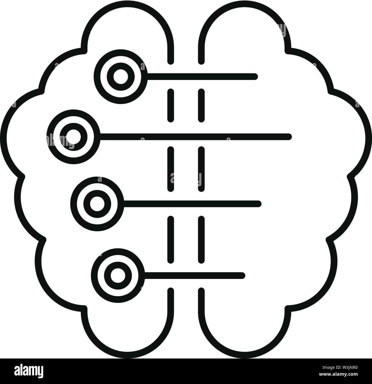 Ai smart brain icon. Outline ai smart brain vector icon for web design ...