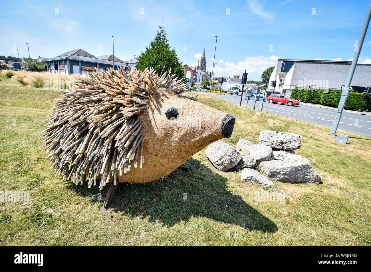 A giant hedgehog on trafalgar roundabout in truro hi-res stock ...