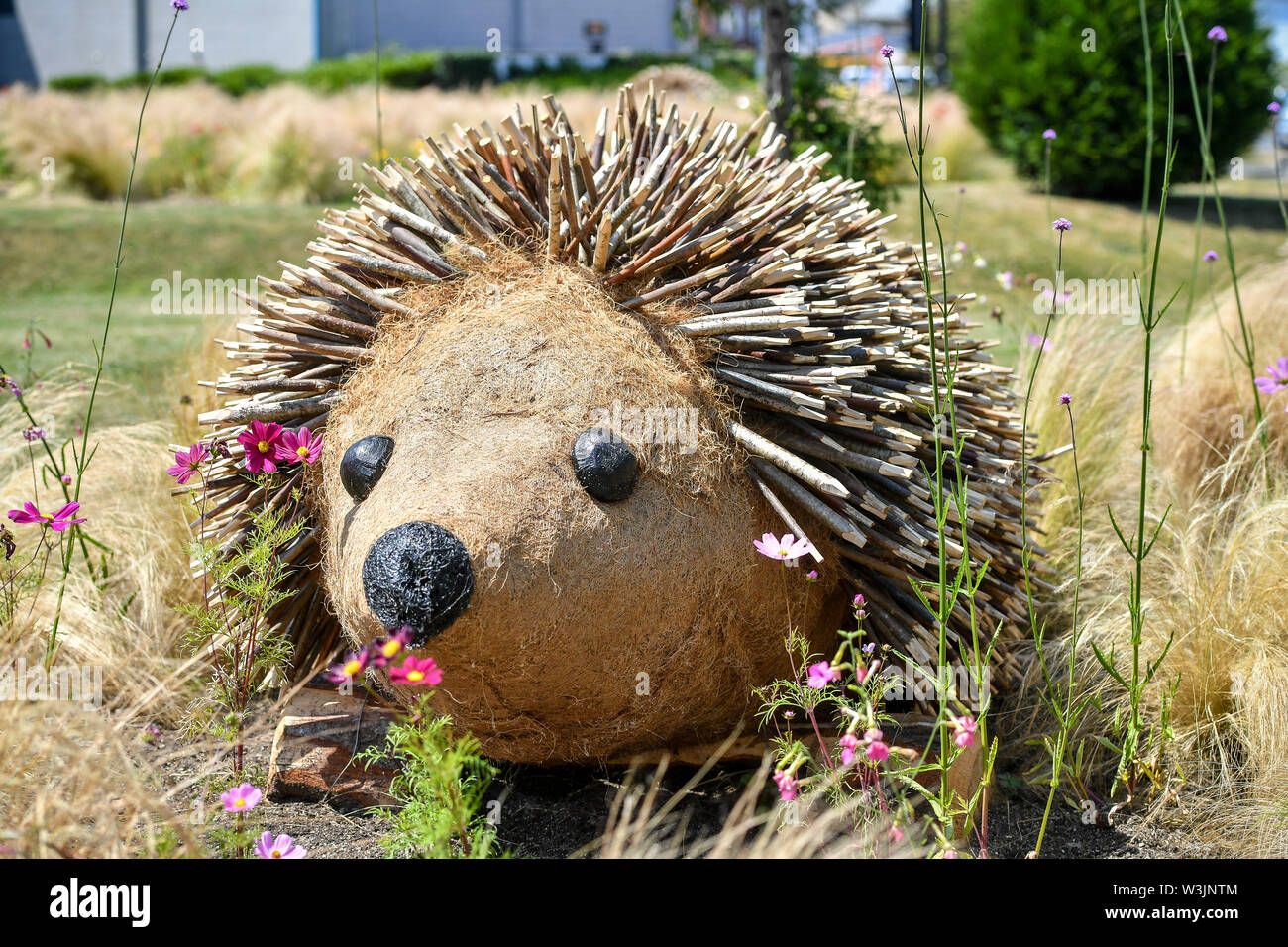 A giant hedgehog on trafalgar roundabout in truro hi-res stock ...