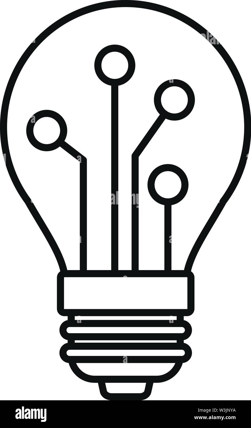 Bulb ai smart icon. Outline bulb ai smart vector icon for web design ...