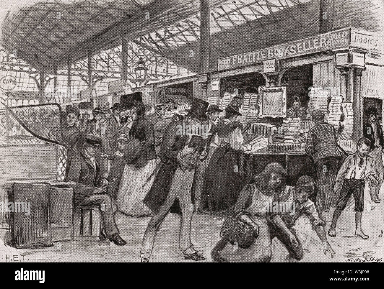 Shudehill Market, Manchester, England, UK, 19th century Stock Photo - Alamy