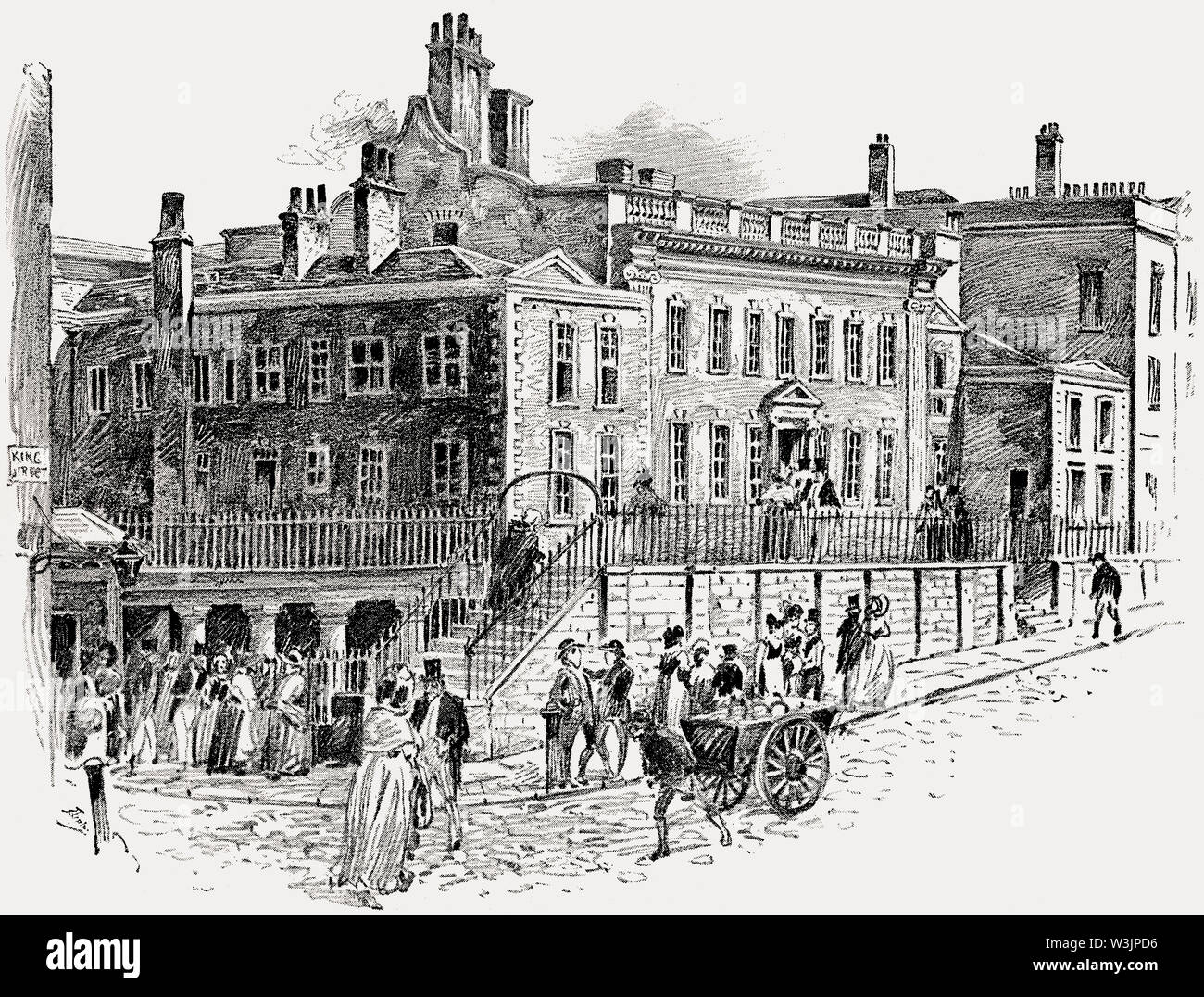 Victorian street scene drawing hi-res stock photography and images - Alamy