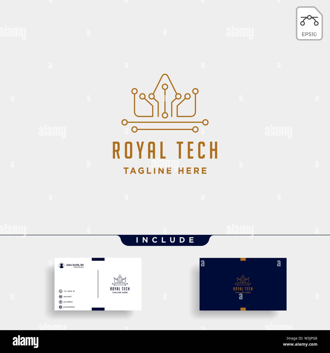 royal crown internet logo design luxury technology icon symbol sign ...