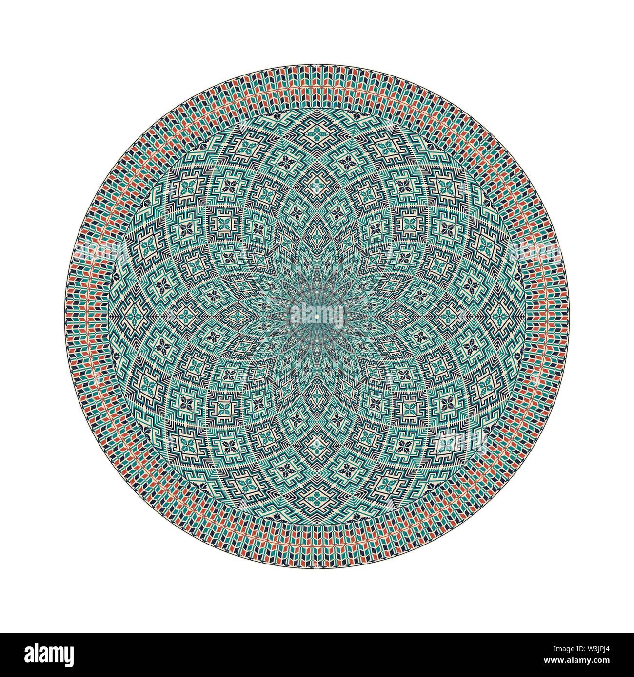 Circular pattern in traditional Palestinian style, vector design ...