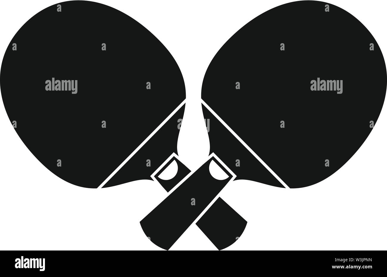 Crossed ping pong paddle icon. Simple illustration of crossed ping pong ...