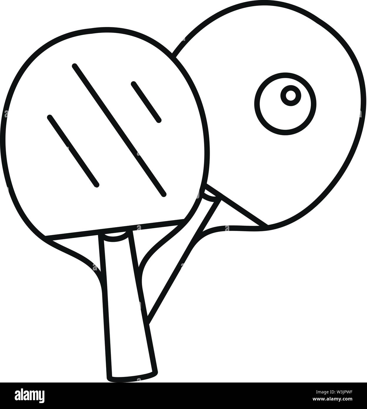 Table tennis paddle icon. Outline table tennis paddle vector icon for ...