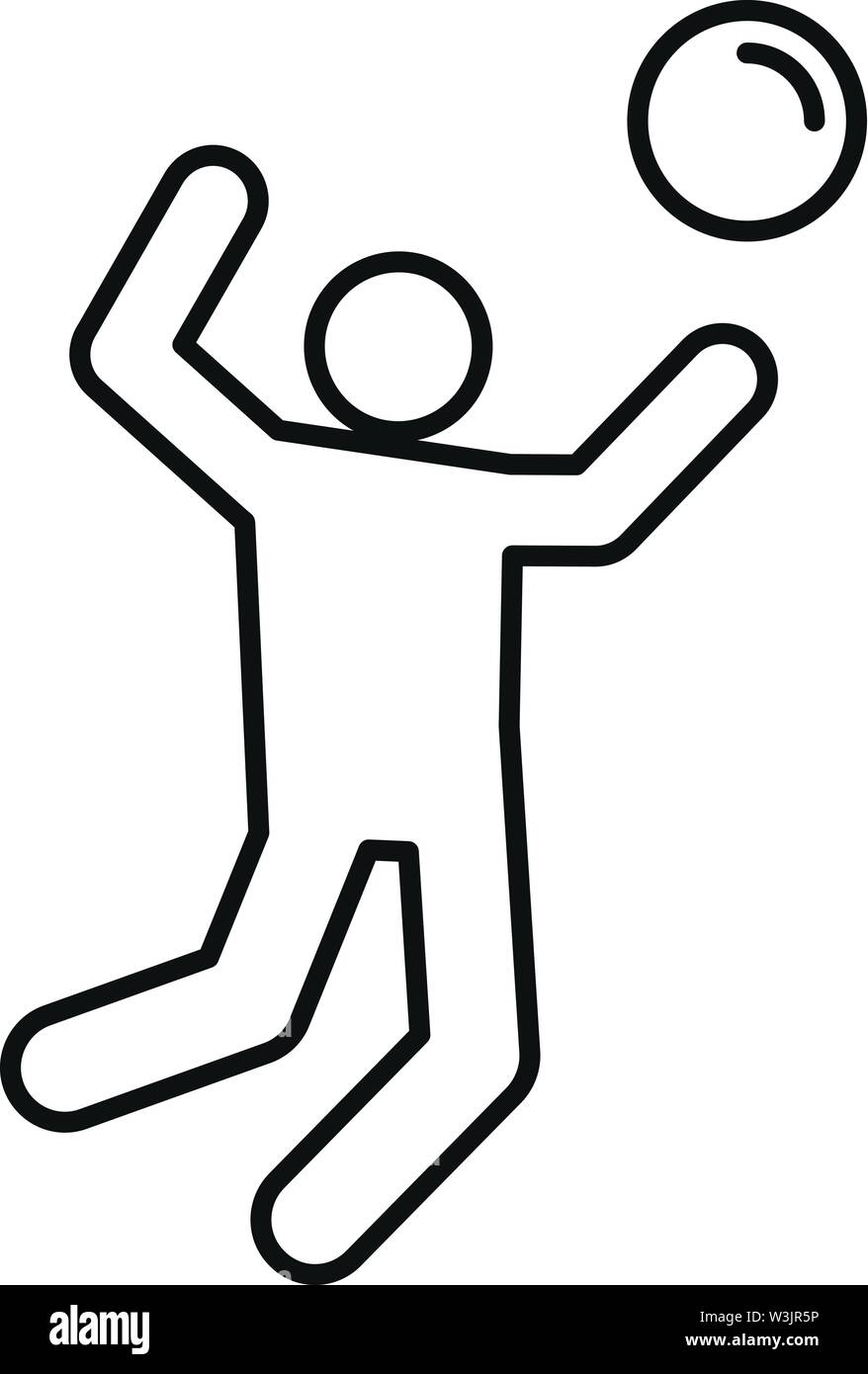 Volleyball icon. Outline volleyball vector icon for web design isolated ...